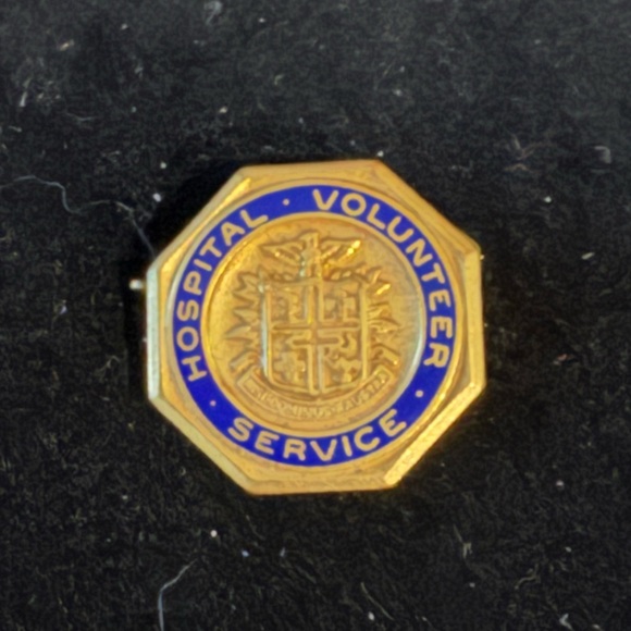 Jewelry | Vintage Gold And Blue Hospital Volunteer Service Pin | Poshmark
